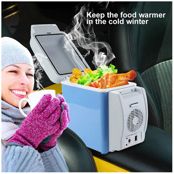 Car Icebox 7.5L Dual Function Mini Car Refrigerator Food and Beverage ...