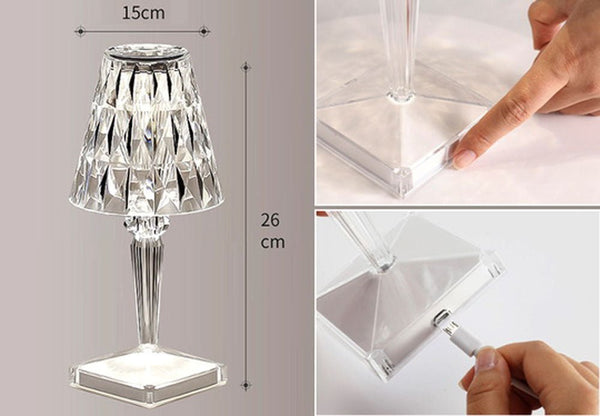 CRONY Diamond lamp 16 color RGB touch color + remote and recharge Crys ...