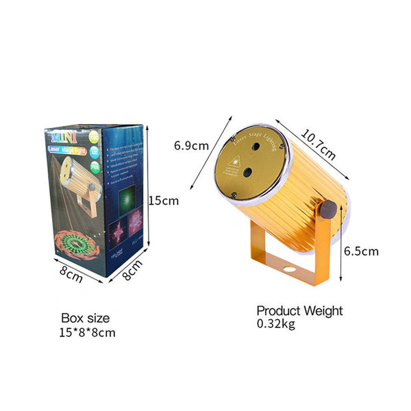 CRONY Double hole cylinder laser lamp USB laser light star light strob ...