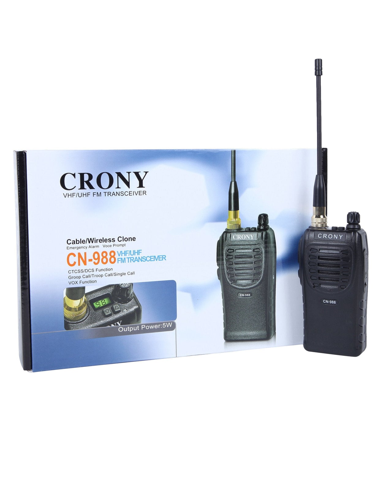 Crony 5W CN-988 Handheld Long Distance UHF/VHF Walkie Talkies Two-way ...